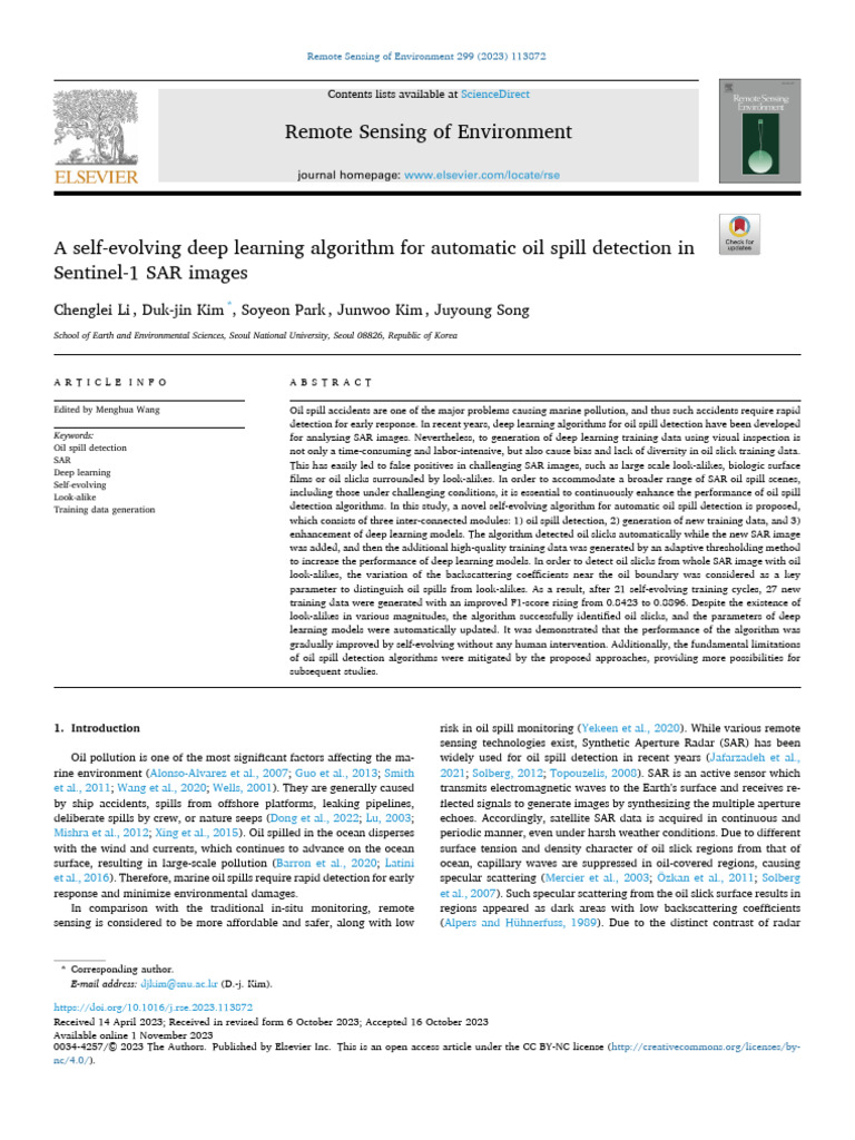 A Self-Evolving Deep Learning Algorithm For Automatic Oil Spill ...
