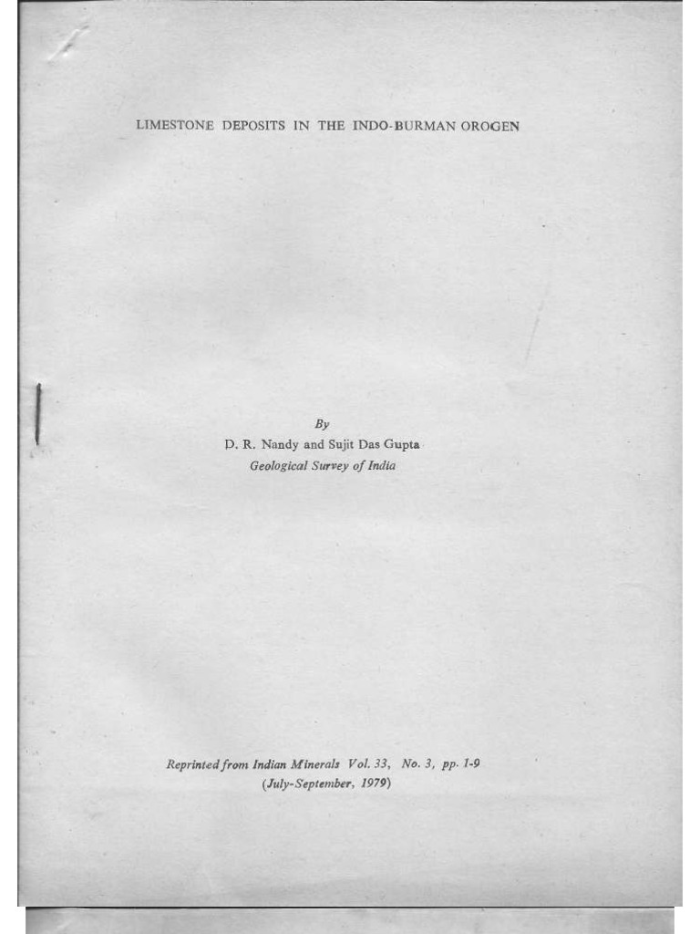Limestone in The Indo-Burman (Myanmar) Range | PDF