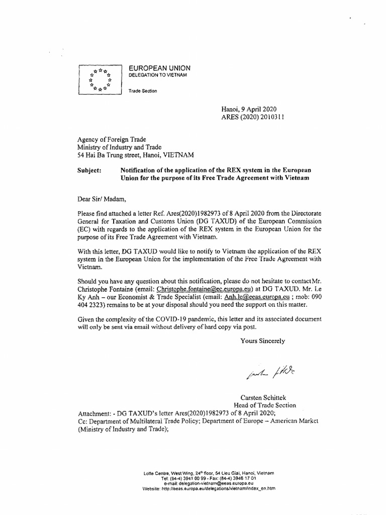 Self-Declaration of OriginCong Thu So Ares | PDF