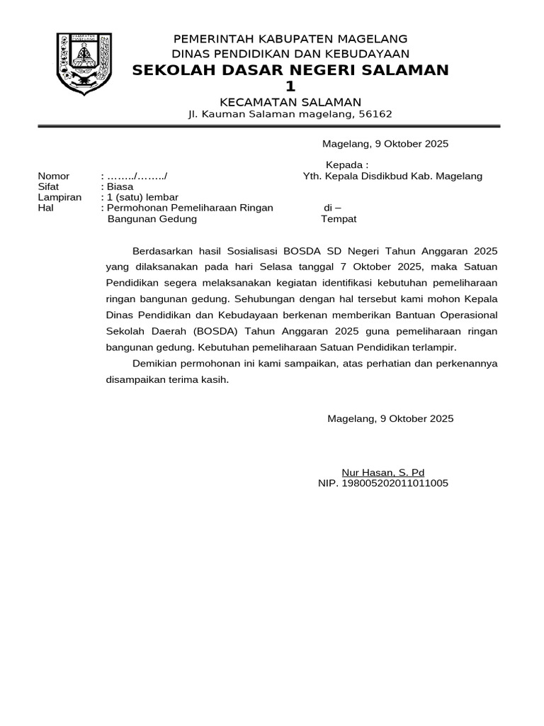 Permohonan BOSDA | PDF