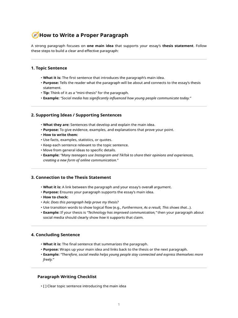 Crafting Effective Paragraphs Guide | PDF