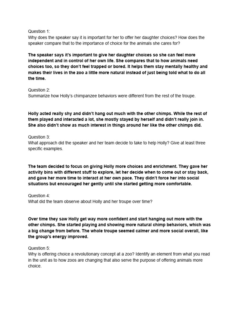 Importance of Choice for Animals and Kids | PDF | Zoo | Behavioural ...