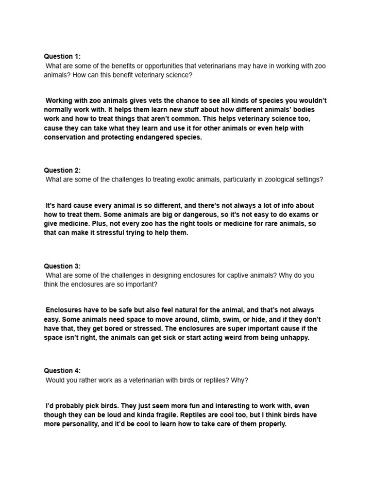 Animal Science Unit 4 Critical Thinking Questions | PDF