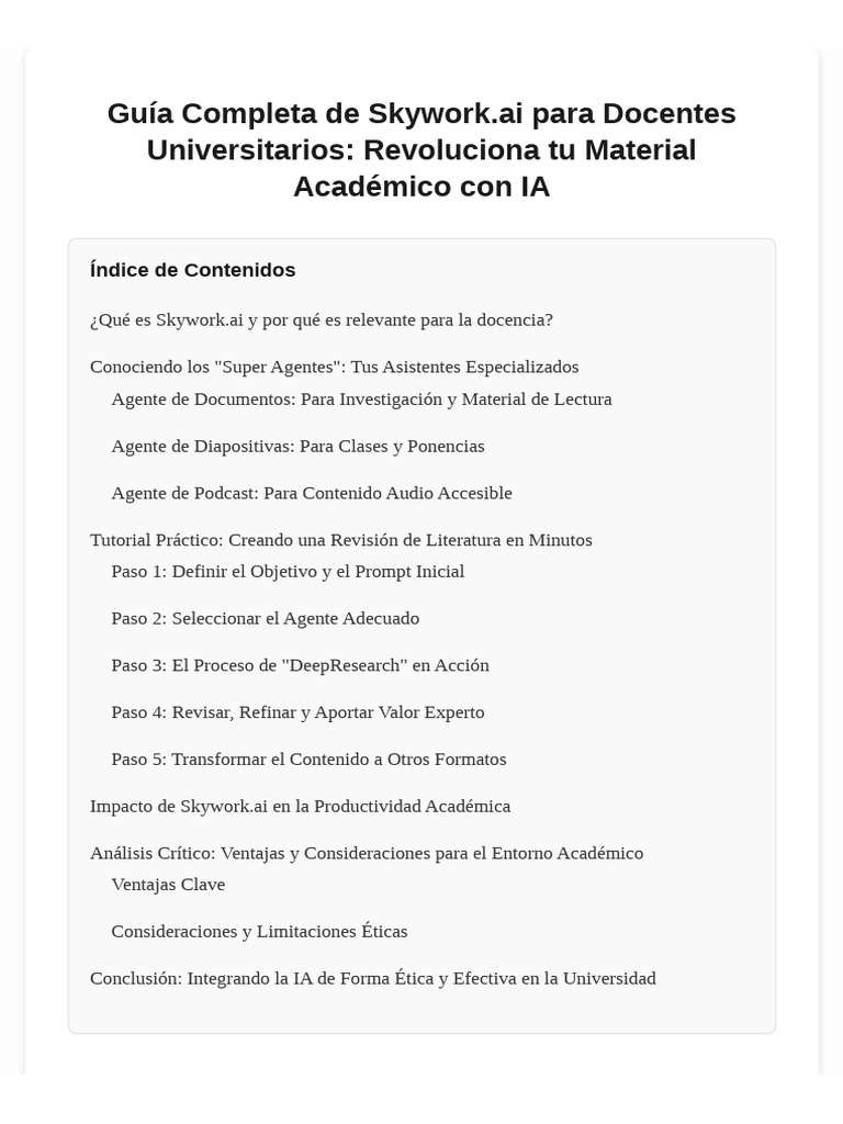 Tutorial Skywork-Generado ConSkyWork | PDF | Inteligencia artificial | Inteligencia (IA) y semántica