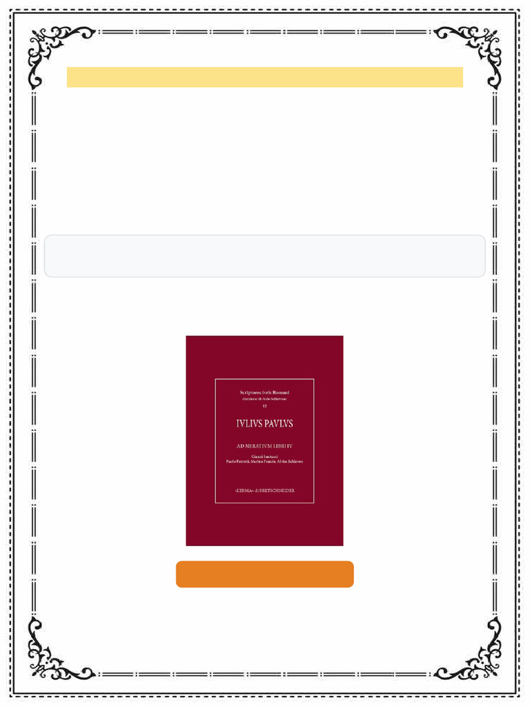 Iulius Paulus Ad Neratium libri IV Gianni Santucci Ready to Read | PDF ...