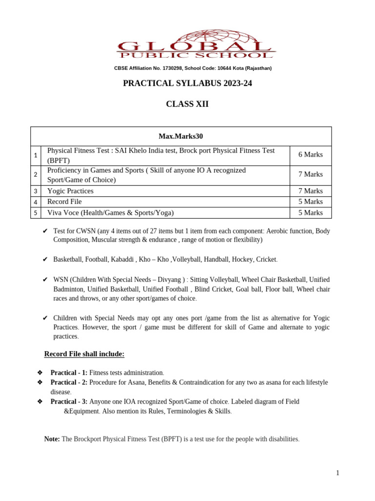 Physical Education Pratical File | PDF | Body Mass Index | Breathing