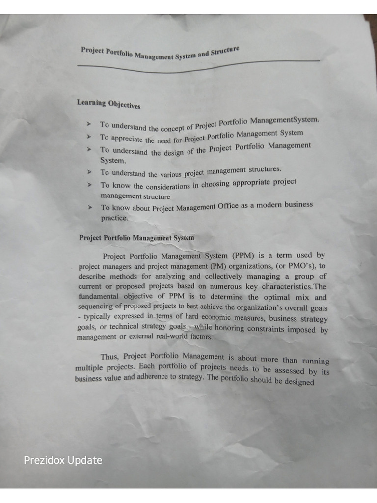 Project Portfolio Management | PDF