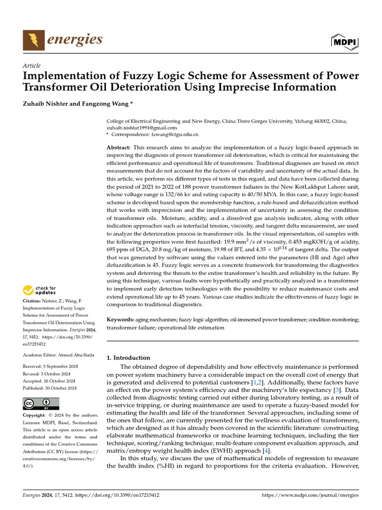 Energies 17 05412 v2 | PDF | Fuzzy Logic | Parameter (Computer Programming)
