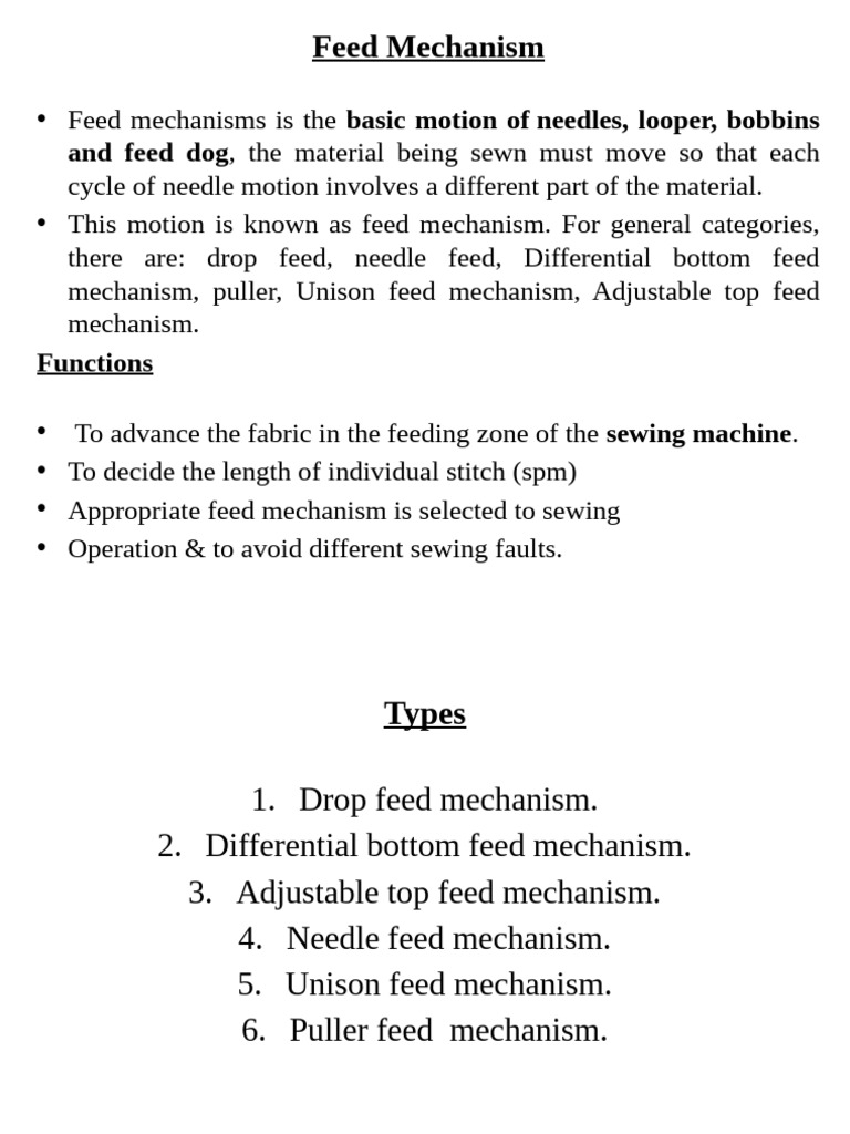 Feeding Mechanism | PDF | Sewing Machine | Mechanical Engineering