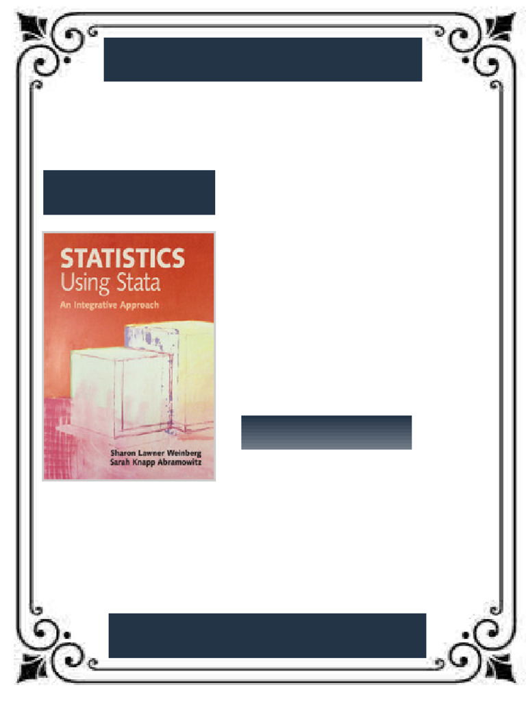 Statistics Using Stata An Integrative Approach Sharon Lawner Weinberg ...