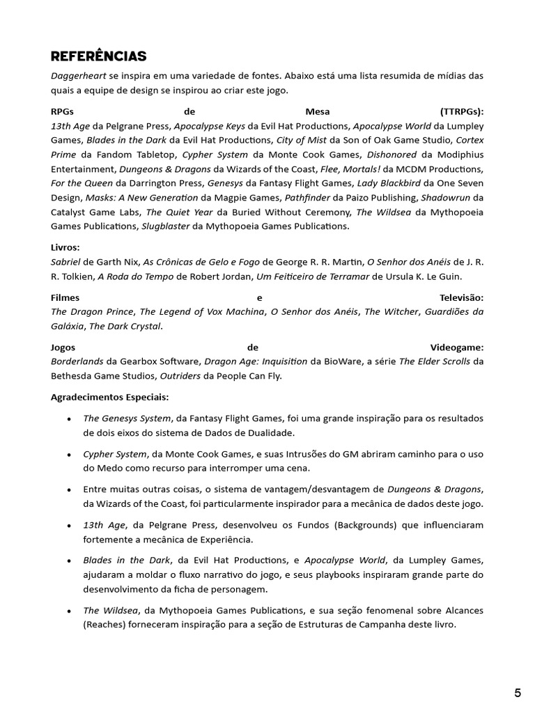 Inspirações de Daggerheart: RPGs e Mídias | PDF | Dungeons & Dragons ...