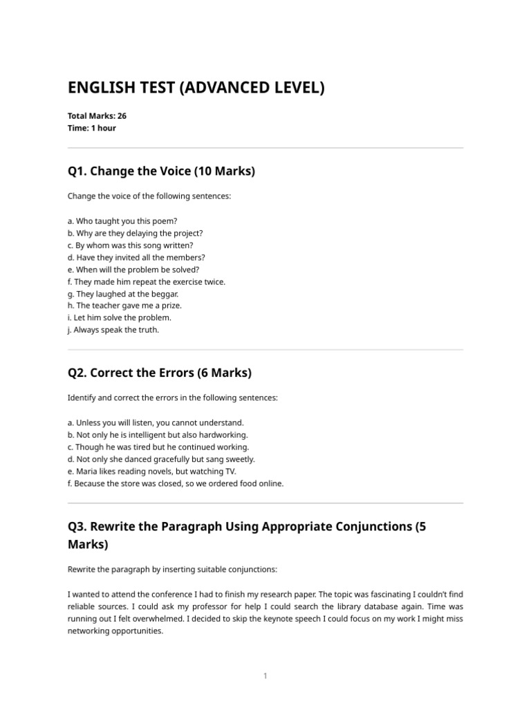 English Test Advanced | PDF