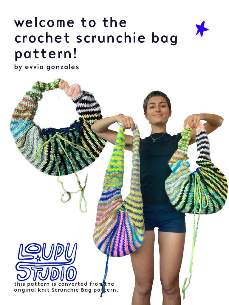 Scrunchie Bag Crochet Pattern | PDF | Crochet | Yarn