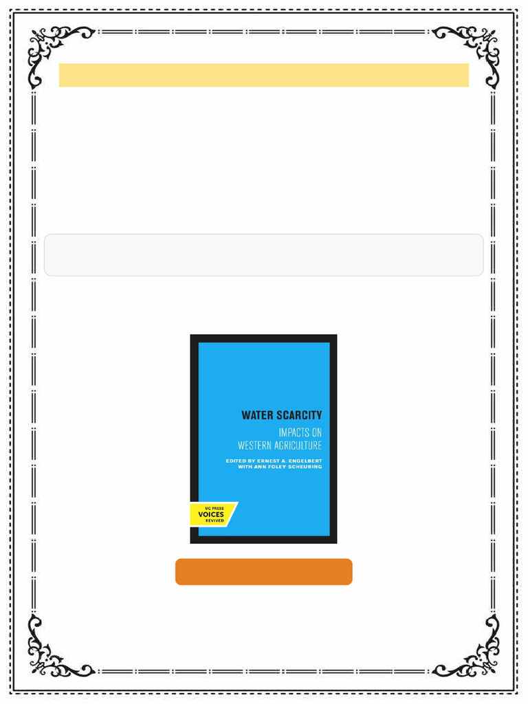 Water Scarcity Ernest A. Engelbert (Editor) Full Edition | PDF ...