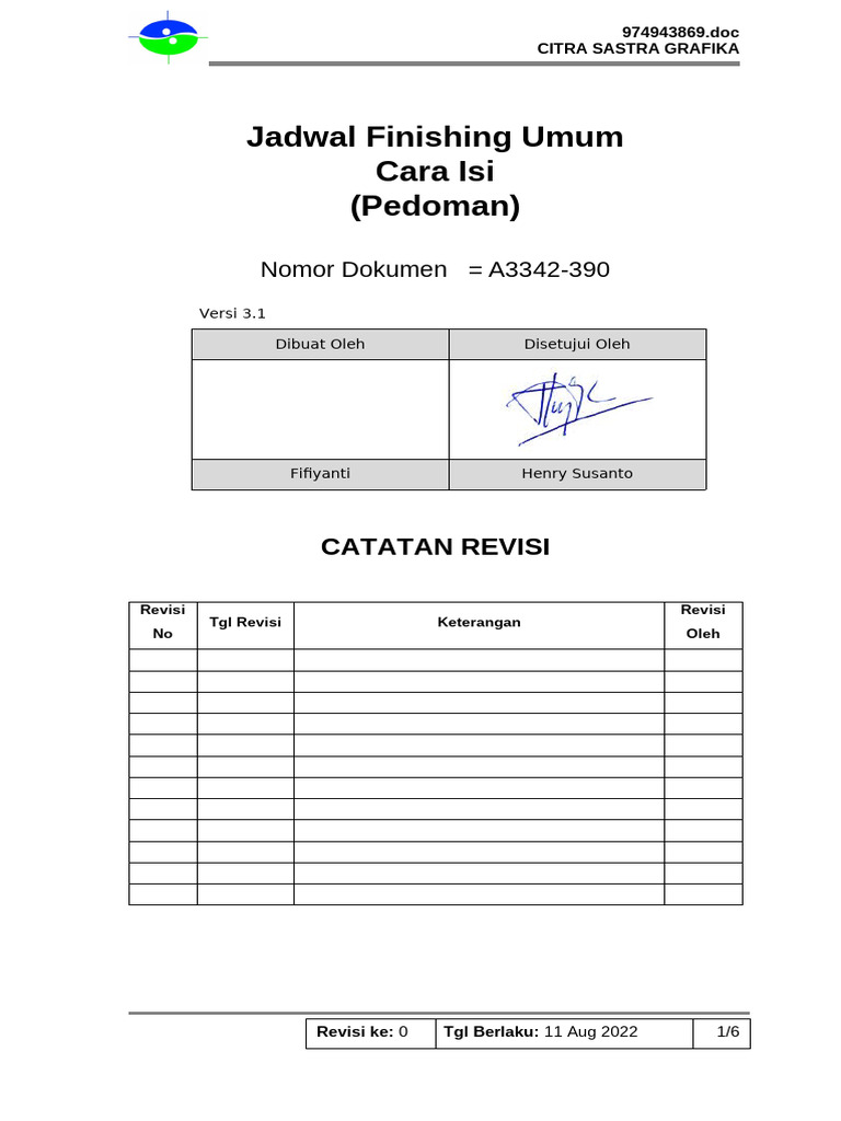 A3342-390_Jadwal Fin Umum -Cara Isi | PDF
