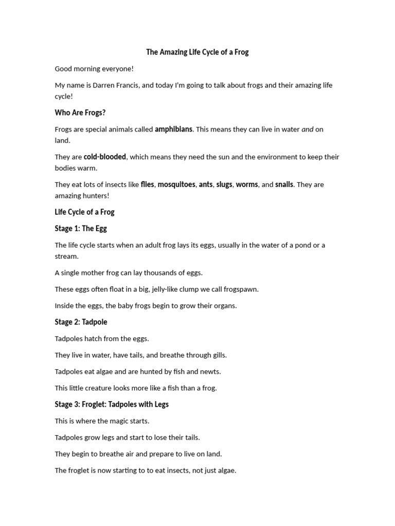Frog Life Cycle Explained: Stages & Facts | PDF