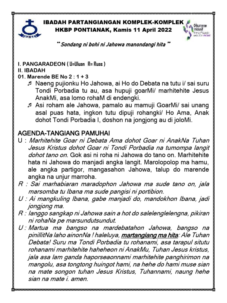 Ibadah Partangiangan HKBP Pontianak | PDF