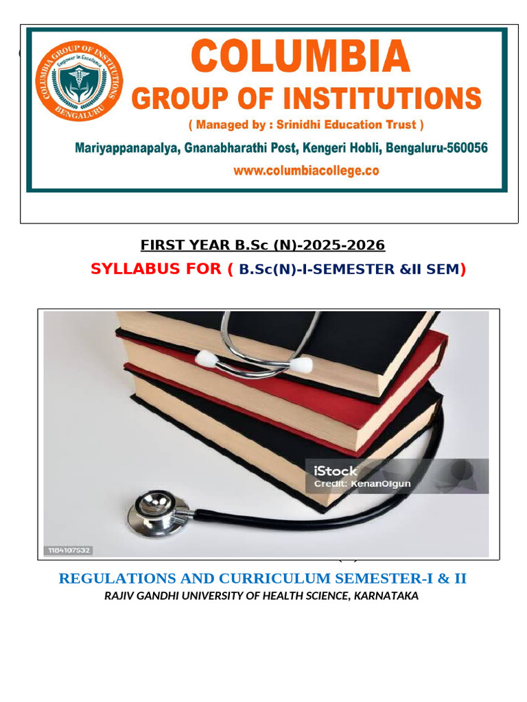 Syllabus For B.SC (N) - I & II Sem Plan - Docx-Kk@sir | PDF ...