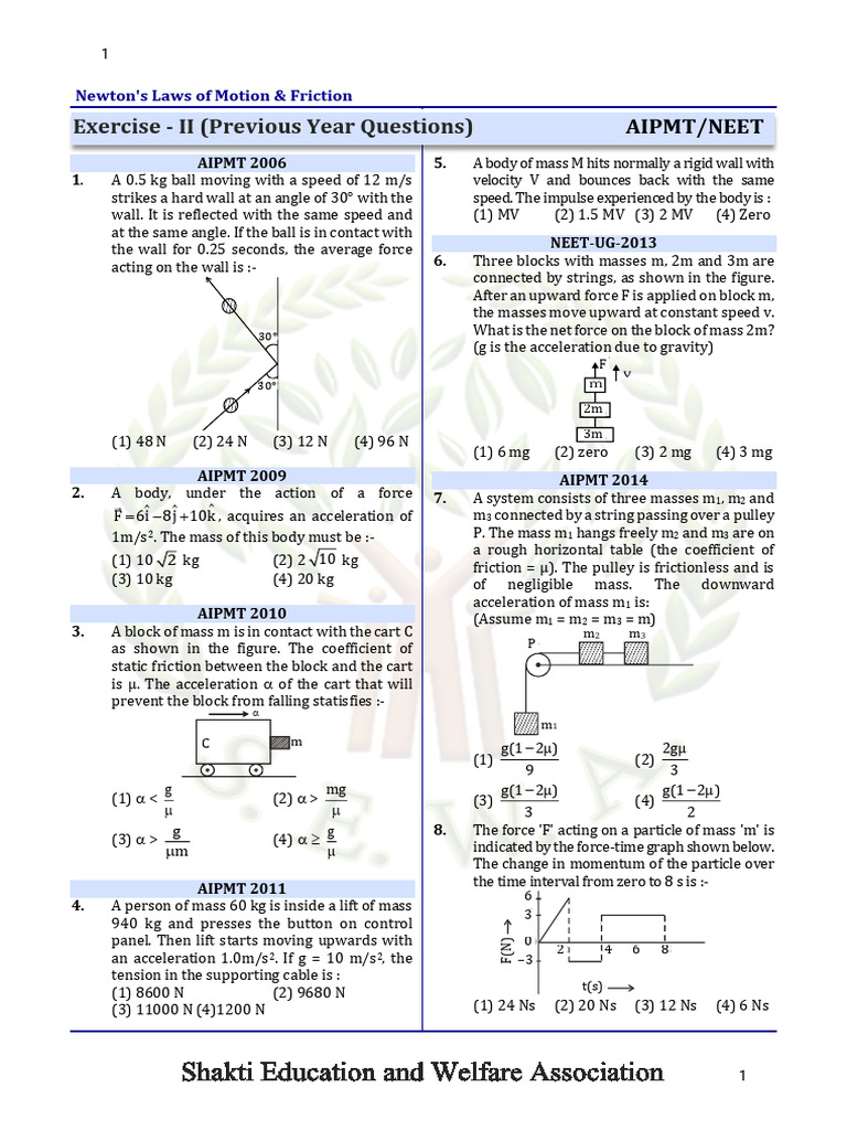 Newton's Laws of Motion & Friction | PDF | Force | Mechanical Engineering