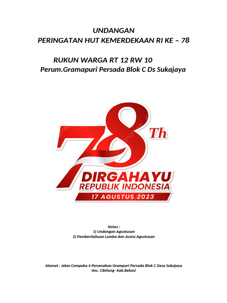 Undangan Agustusan | PDF