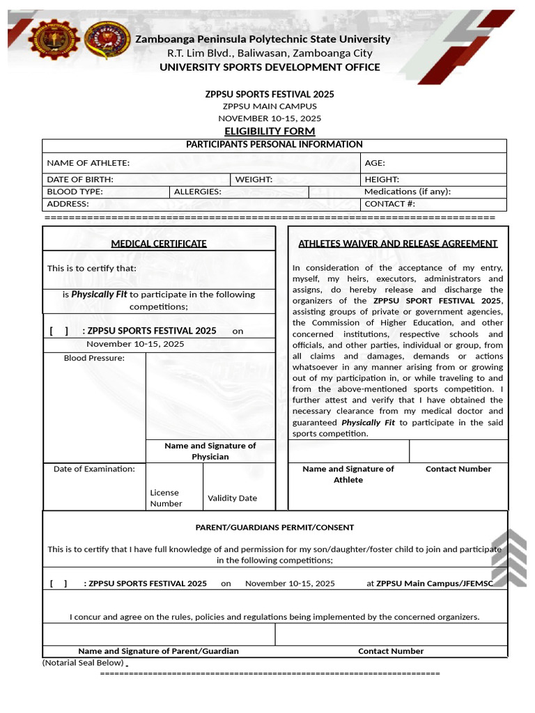 3in1 Eligibility Form | PDF