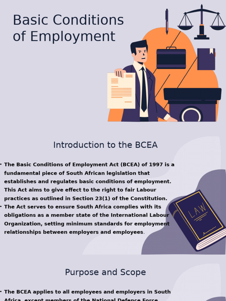 Basic Conditions of Employment Act | PDF | Labour Law | Employment