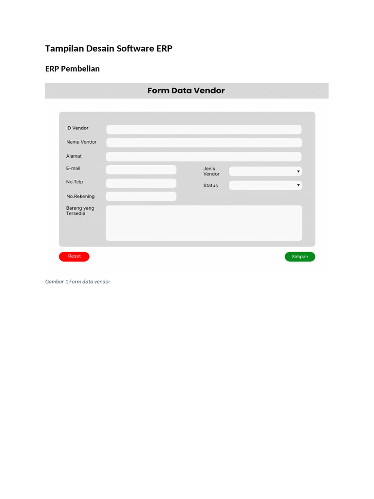 Desain Tampilan Erp Pembelian Sdm Accounting Dan Produksi Pdf