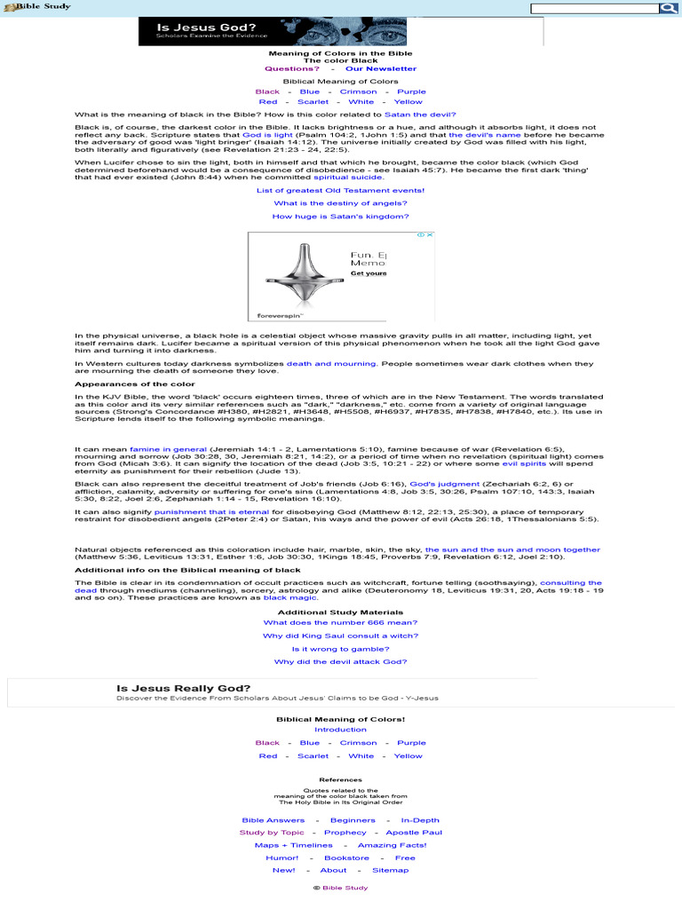 Meaning of The Color Black in The Bible | PDF | Satan | Bible