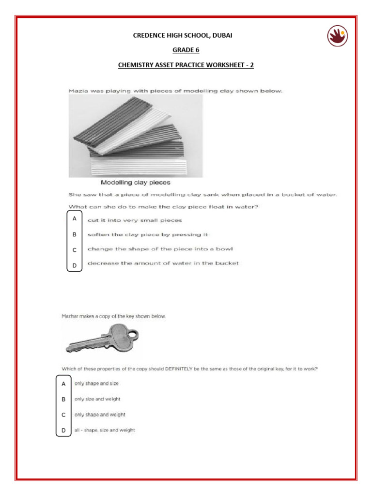 CHemistry WS 2 | PDF