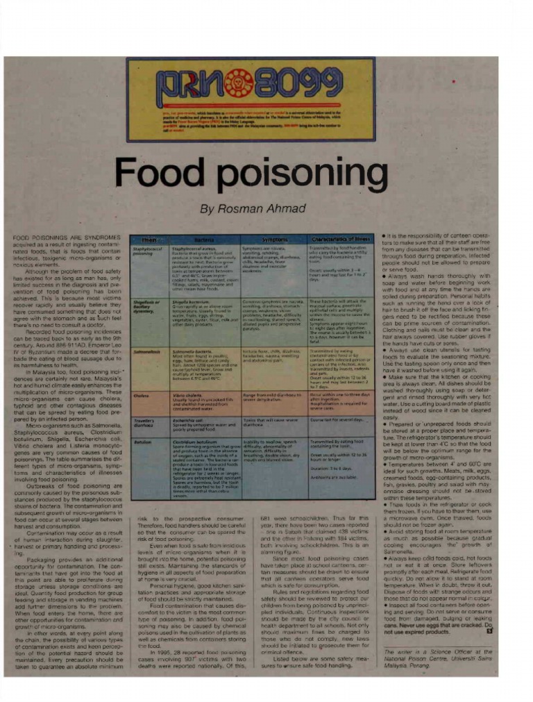 Food Poisoning | PDF | Foodborne Illness | Hygiene