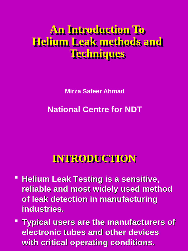 Helium Leak Testing | PDF | Mass Spectrometry | Leak