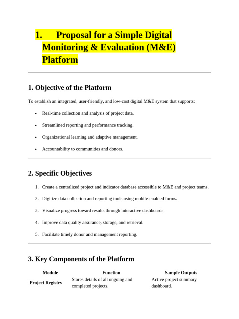 Proposal For A Simple Digital Monitoring | PDF | Usability ...
