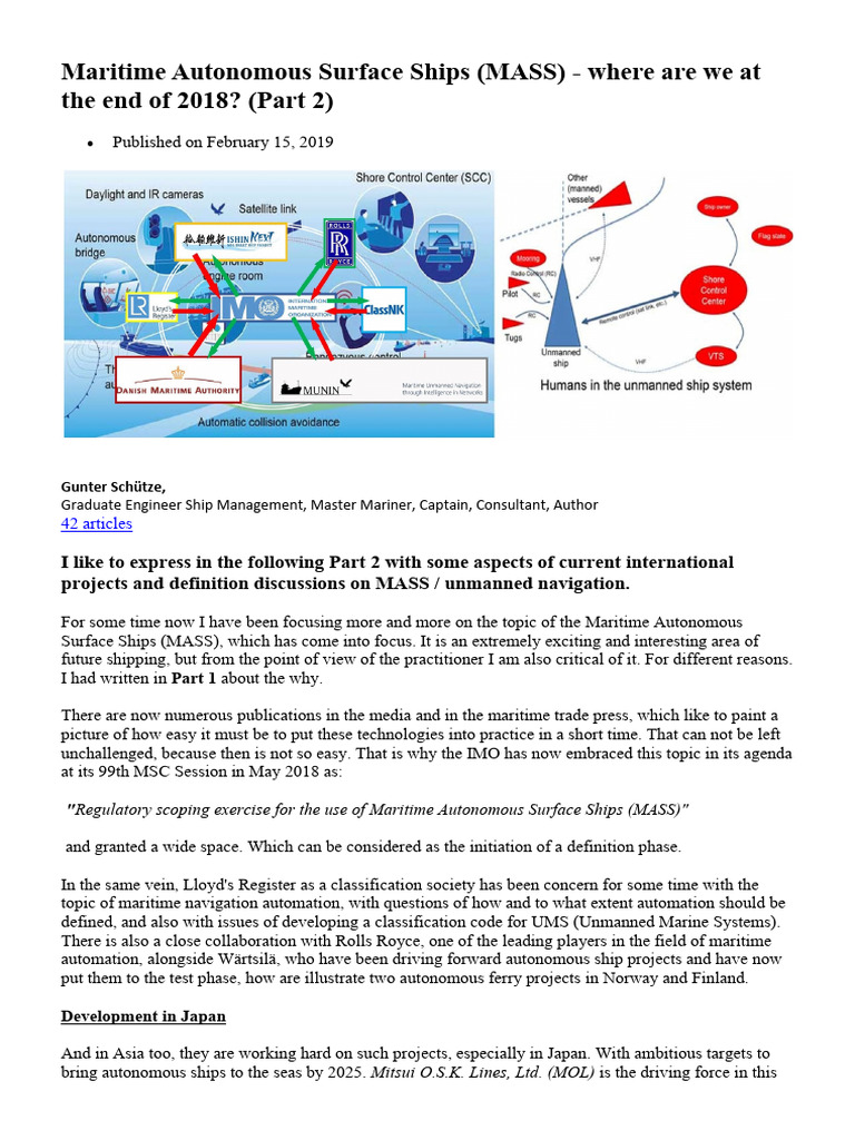 Maritime Autonomous Surface Ships - Part 2 | PDF | Ships | Shipping