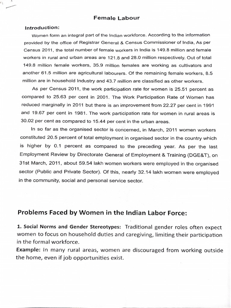 Female Labour | PDF