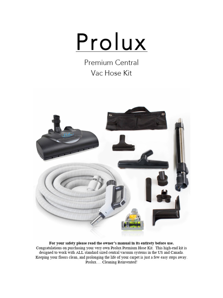 Prolux Premium Central Vac Hose Kit | PDF | Electrical Connector | Switch