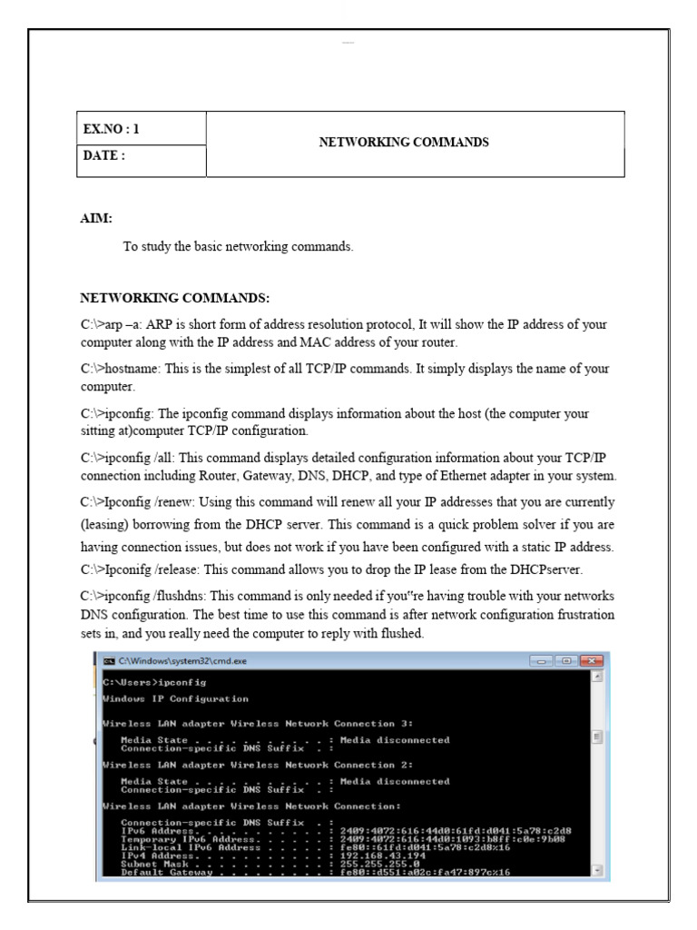 CS3591 - Computer Network Lab Manual | PDF | Transmission Control ...