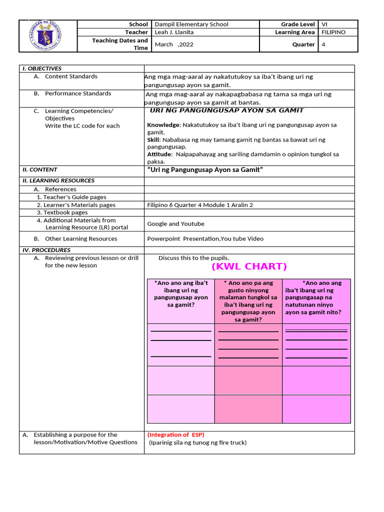 COT - Filipino q4 Final | PDF