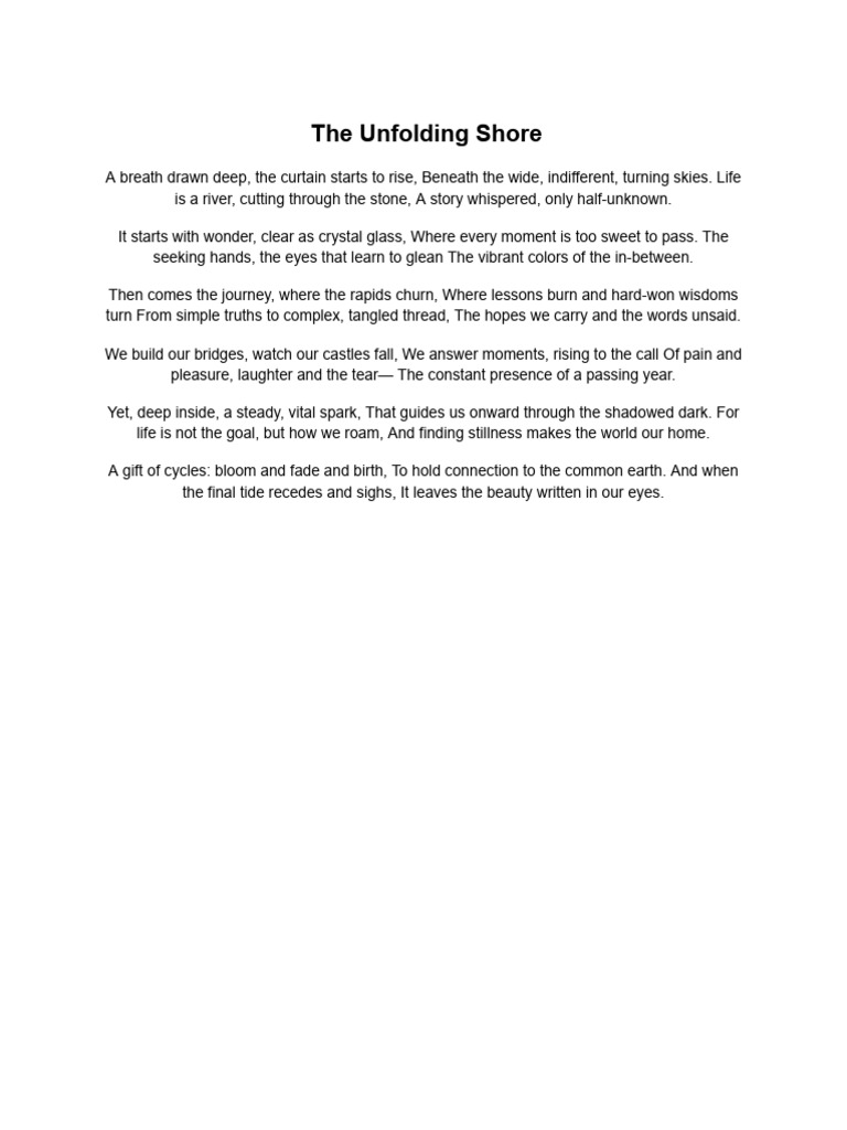 The Unfolding Shore - Poem | PDF