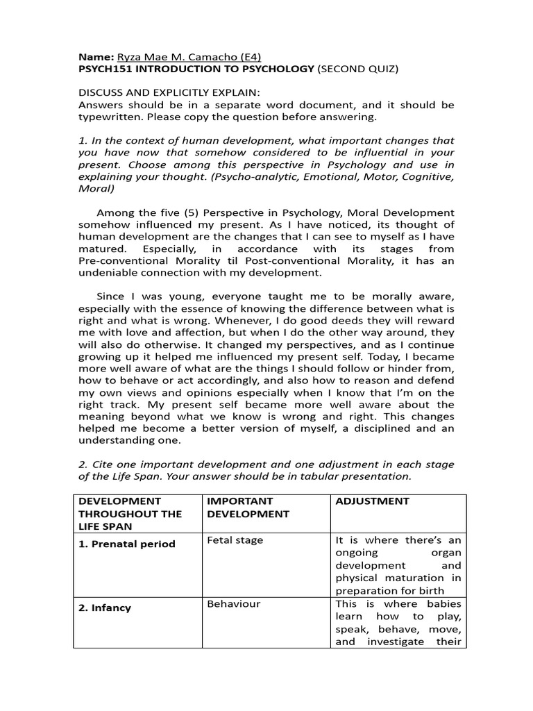 Lesson 3 - Human Growth & Development | PDF | Thought | Adolescence