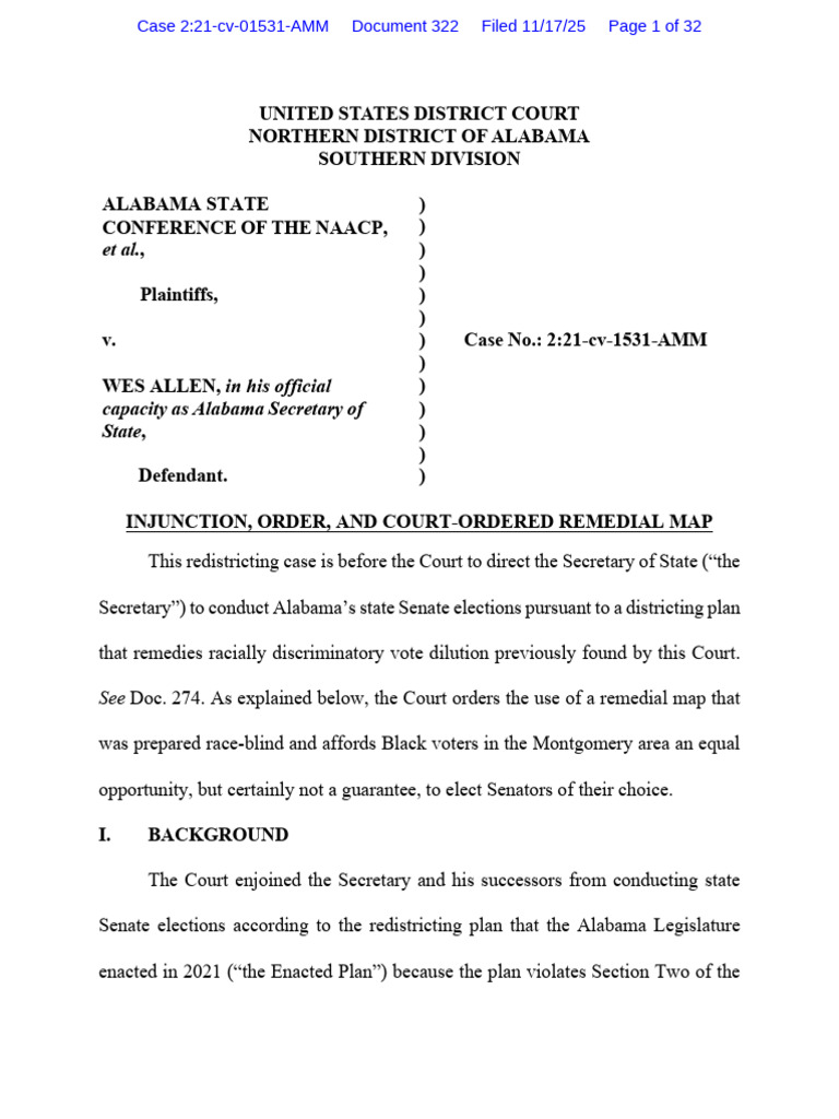 State Senate Redistricting Order | PDF | Government | Public Law