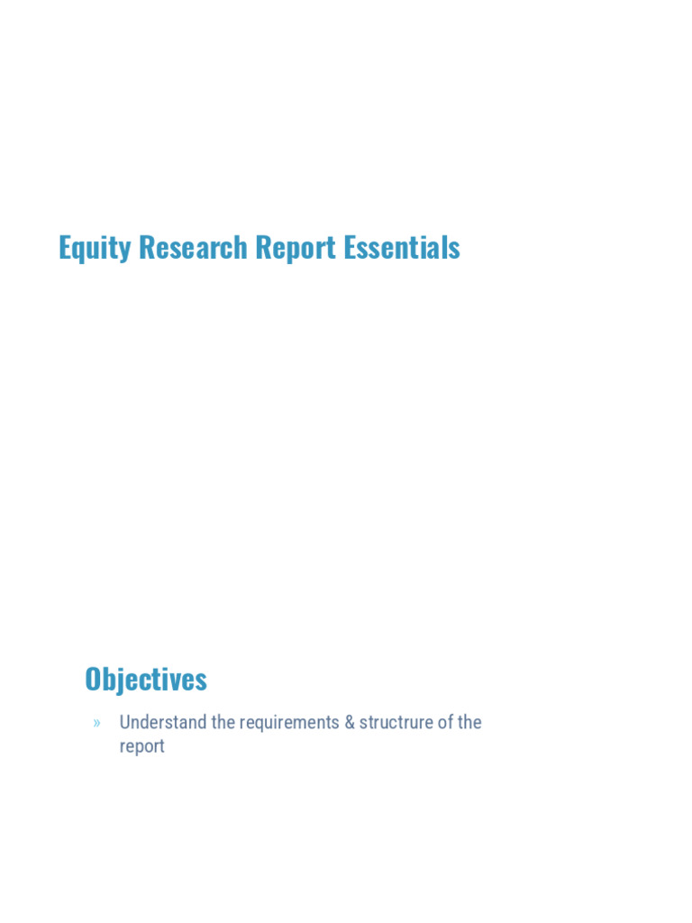 Equity Research Report Guidelines | PDF | Investing | Valuation (Finance)