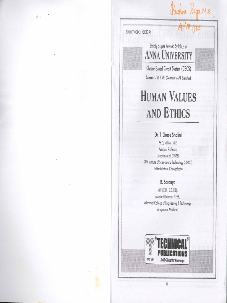 Human Values and Ethics | PDF