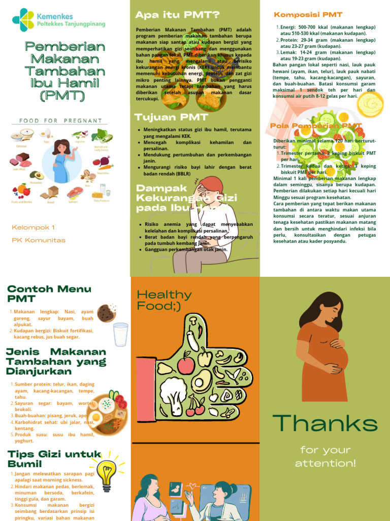 Beige and Green Healthy Diet Illustrated User Information Brochure ...