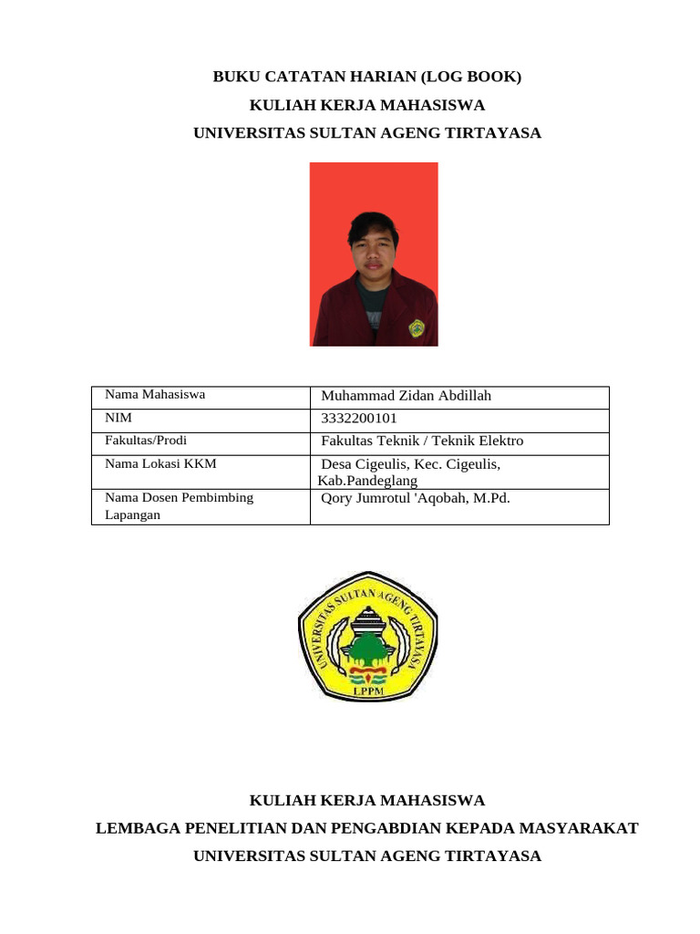 Log Book KKM Mahasiswa UNTIRTA 2024 | PDF