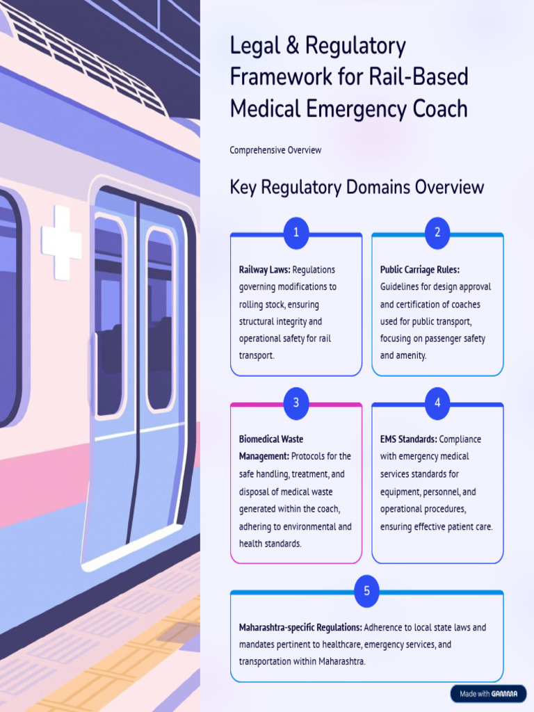 Legal and Regulatory Framework For Rail Based Medical Emergency Coach ...