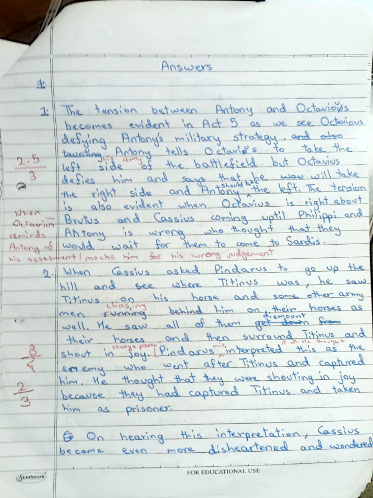 JC Test-Act 5-Answer Key | PDF