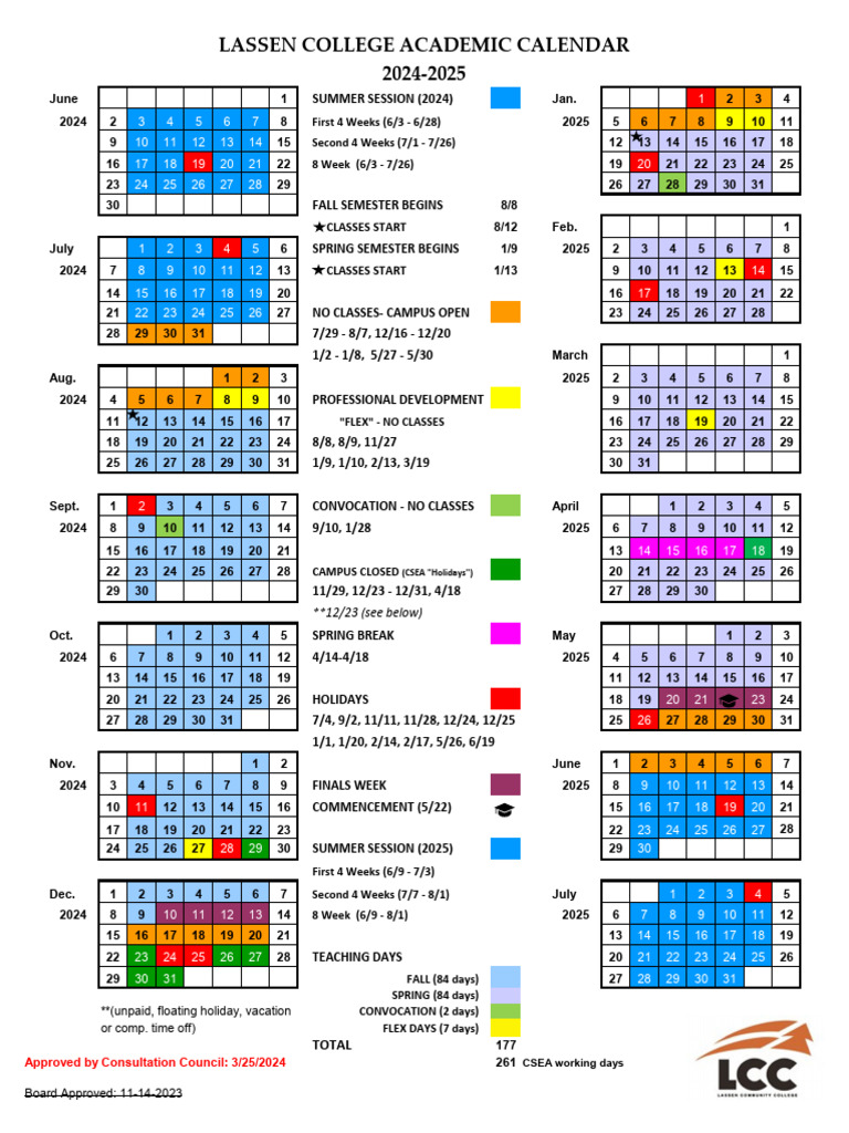 Lassen College Academic Calendar 2024-2025 | PDF