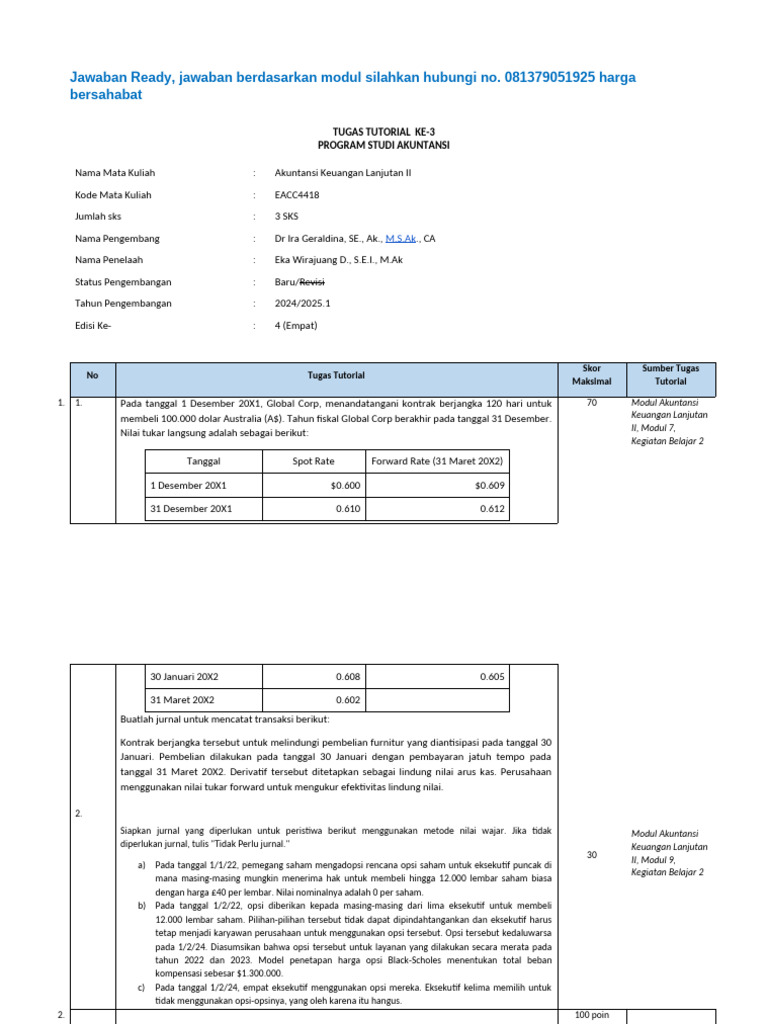 Tugas Tutorial Ke 3 Akl 2 | PDF
