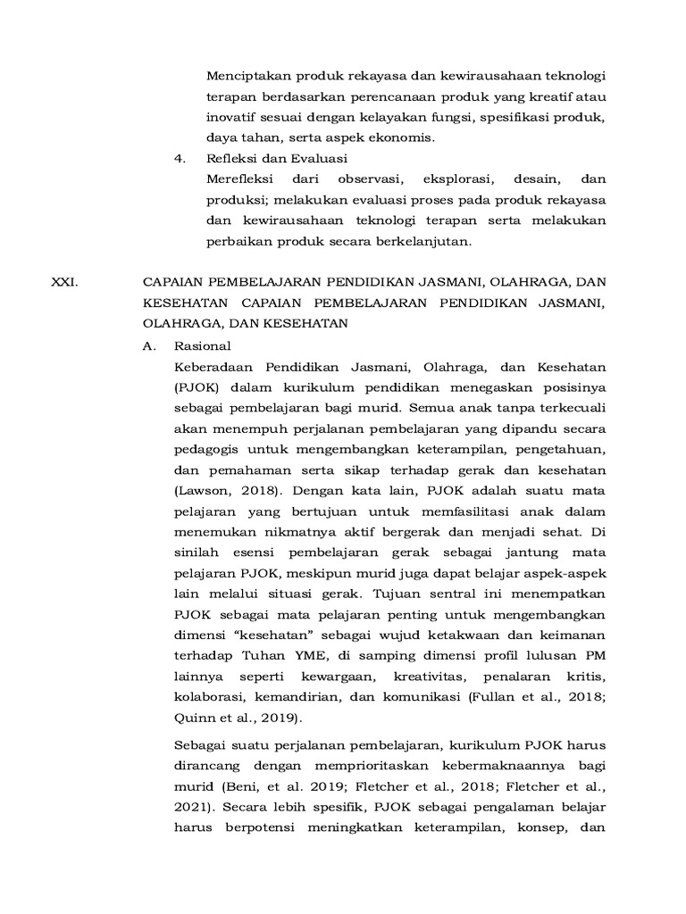 6 Cp, Rpp, Soal Evaluasi Pjok_sd | PDF