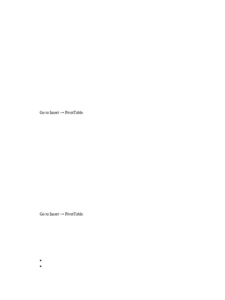 Create Pivot Tables & Data Cubes in Excel | PDF | Data Analysis ...